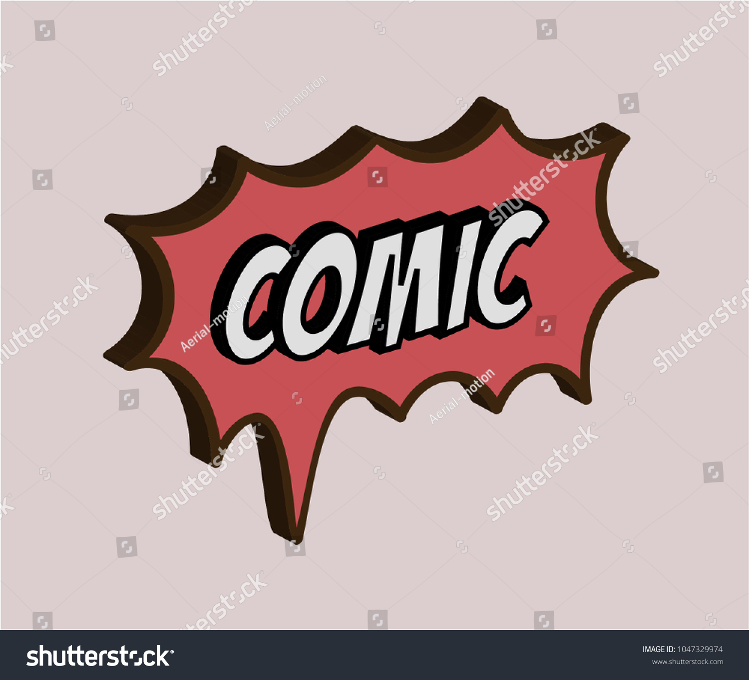 3d Red Comic Speech Bubble Vector Stock Vector (Royalty Free ...