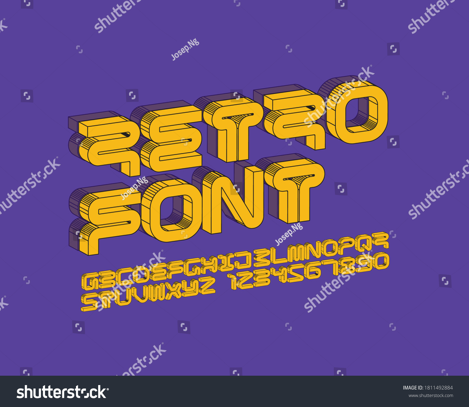 3d Retro Font Set Vector Format Stock Vector (Royalty Free) 1811492884 ...