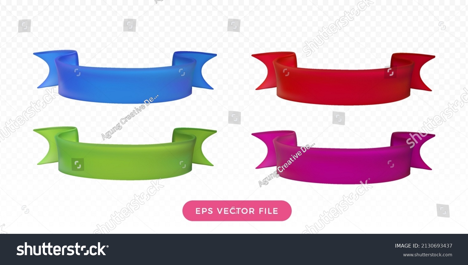 3d Ribbon Tag Label Collection Set Stock Vector (Royalty Free ...