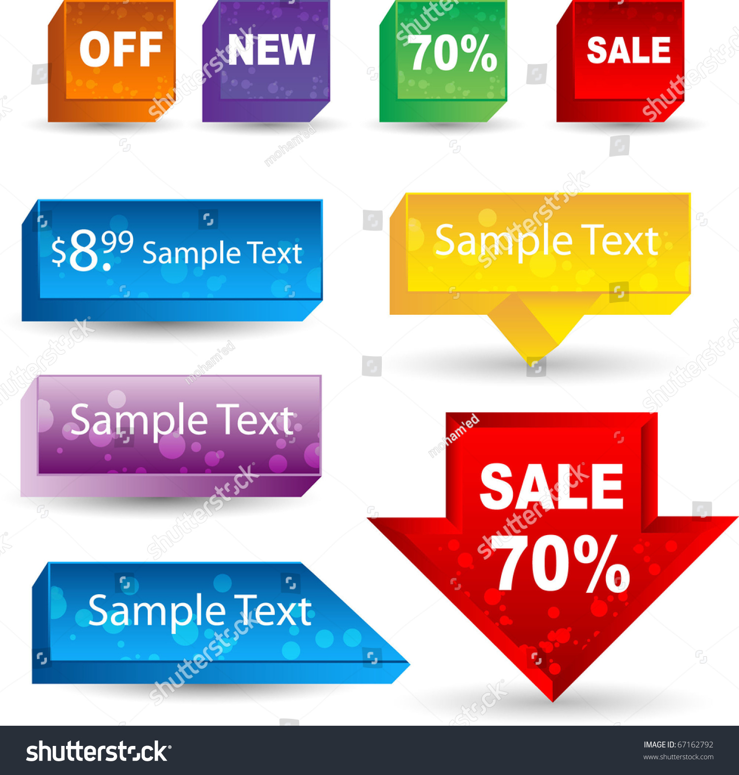 3d Sales Labels Tags Stock Vector (Royalty Free) 67162792 | Shutterstock