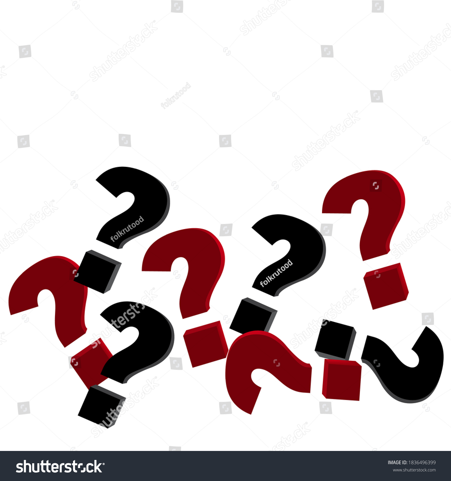 3d Shape Question Mark On White Stock Vector (Royalty Free) 1836496399