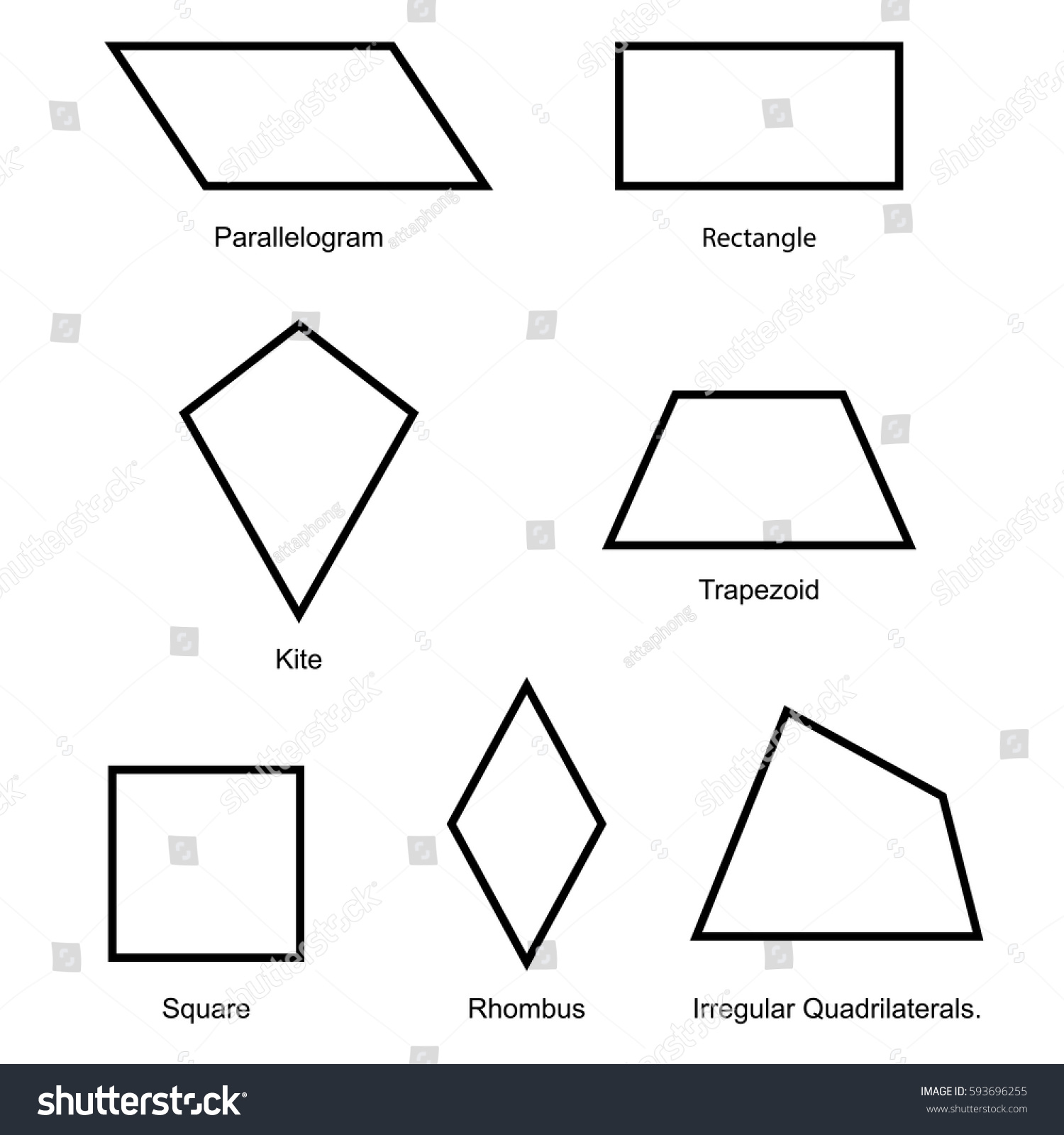 2d Shape Set Isolated On White Stock Vector (Royalty Free) 593696255 ...