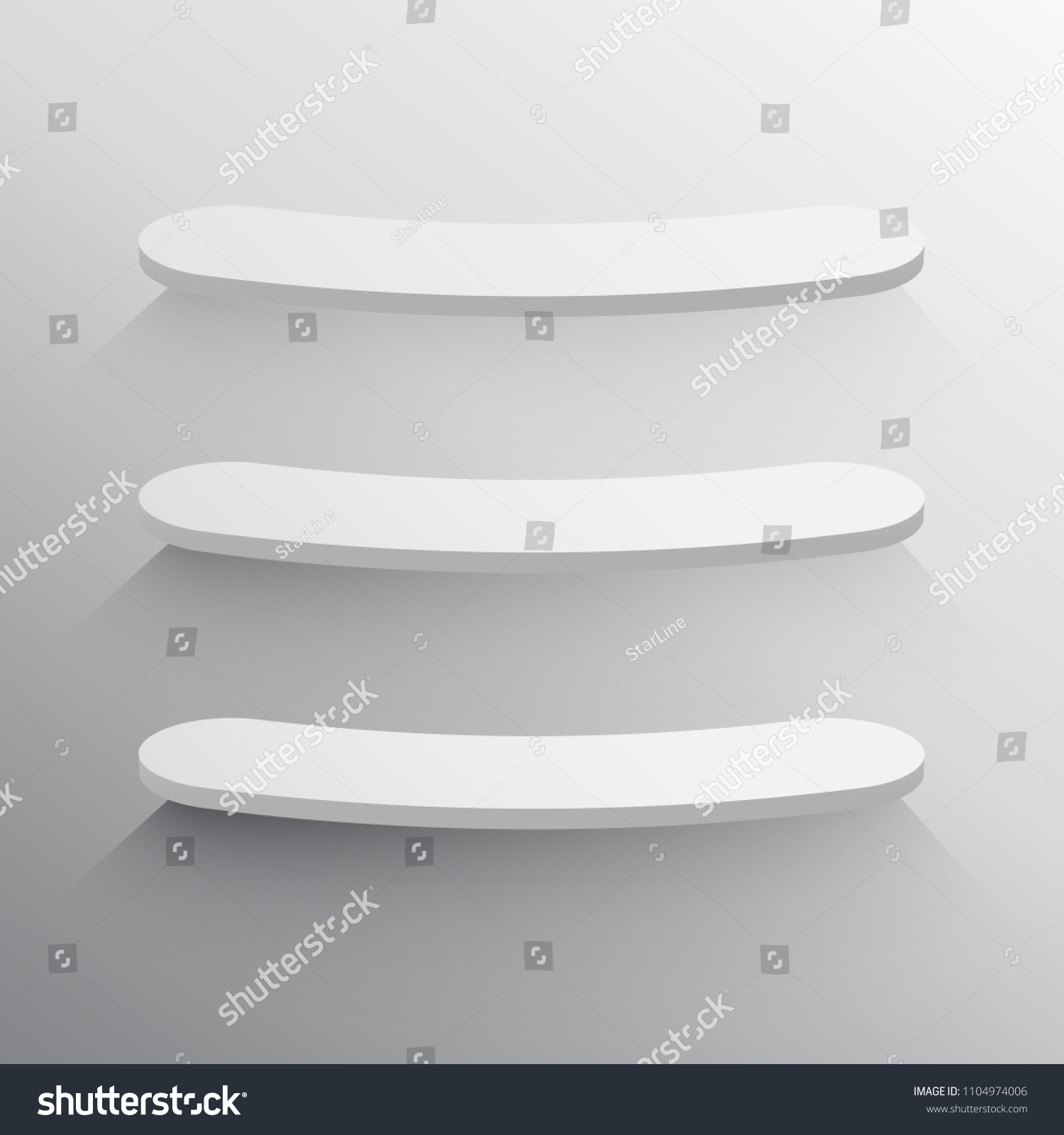 3d Shelves Mockup Design Template Stock Vector (Royalty Free) 1104974006