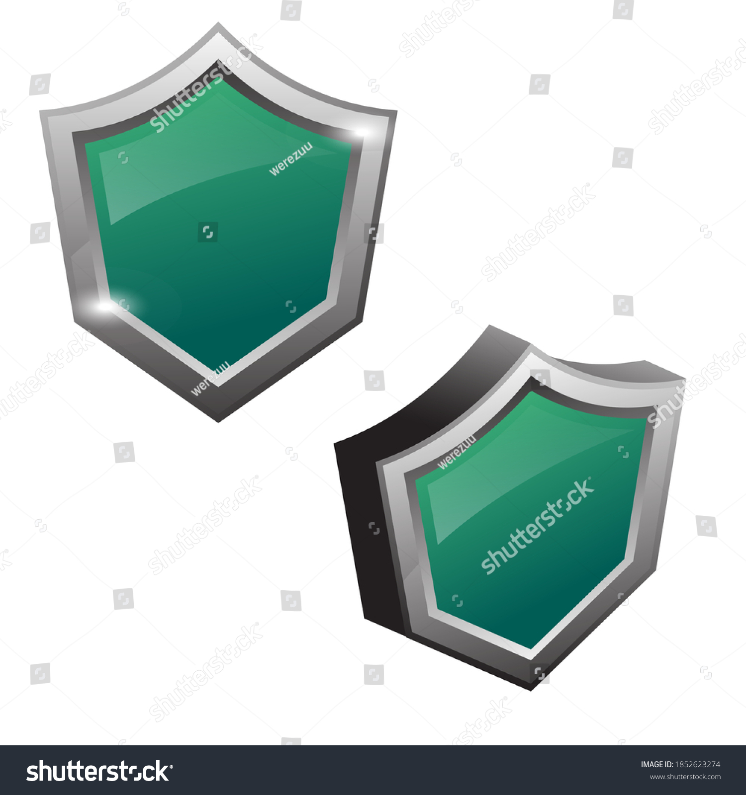 3d Shining Shield Isolated Concept Vector Stock Vector (Royalty Free ...