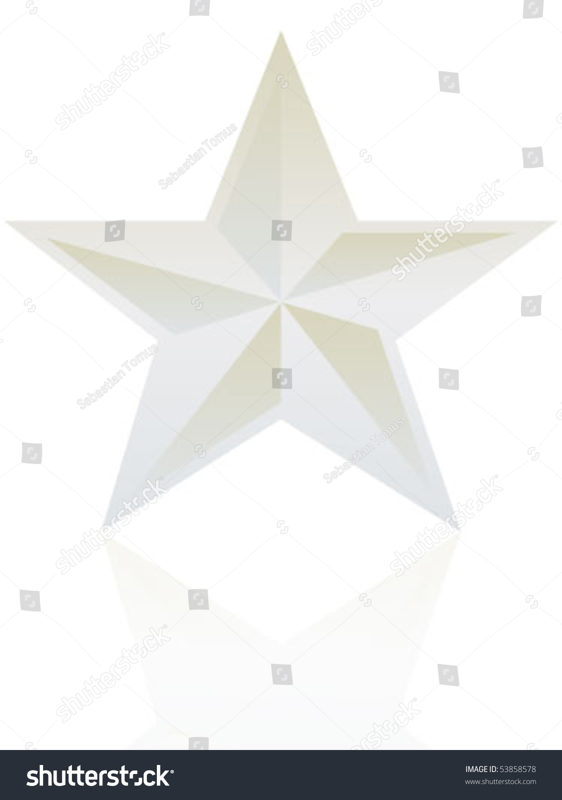 3d Silver Star Stock Vector (Royalty Free) 53858578