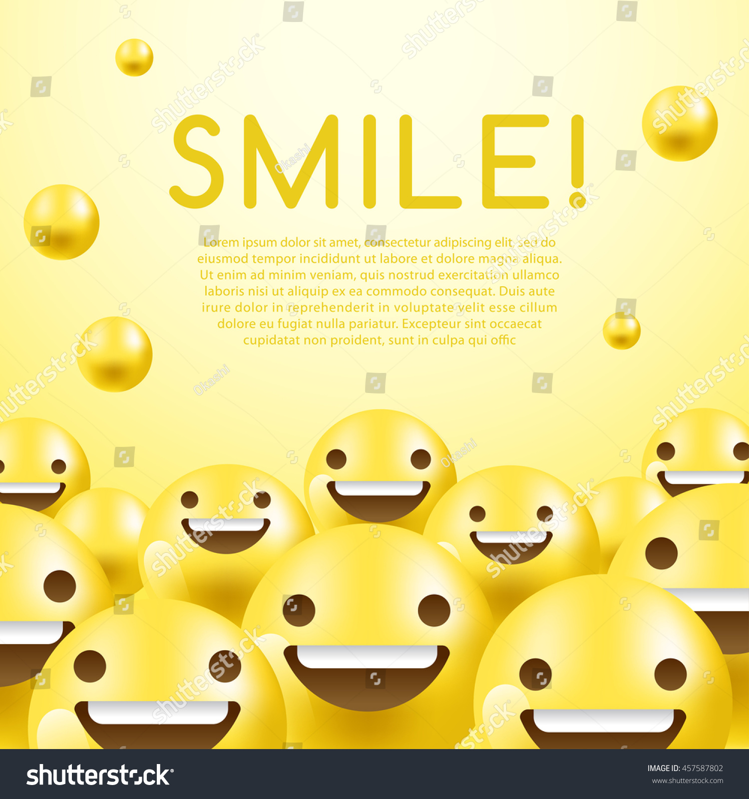 3d Smiley Emoticon Layout Template Vector 库存矢量图（免版税）457587802 ...