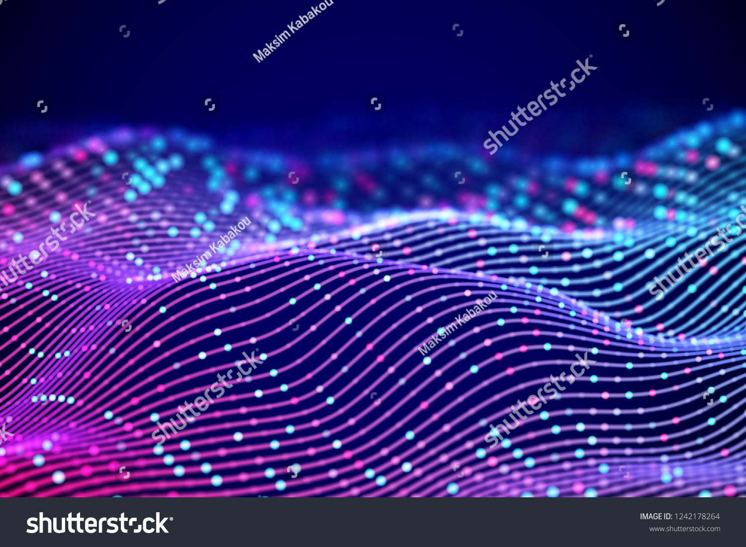 3d Sound Waves Colored Dots Big Stock Vector (Royalty Free) 1242178264 ...