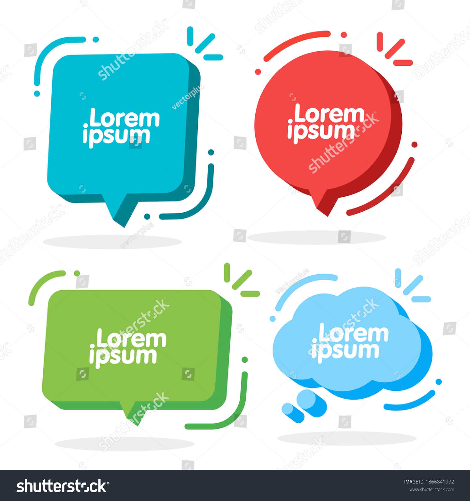 3d Speech Bubble Shapes Set Vector Stock Vector (Royalty Free ...