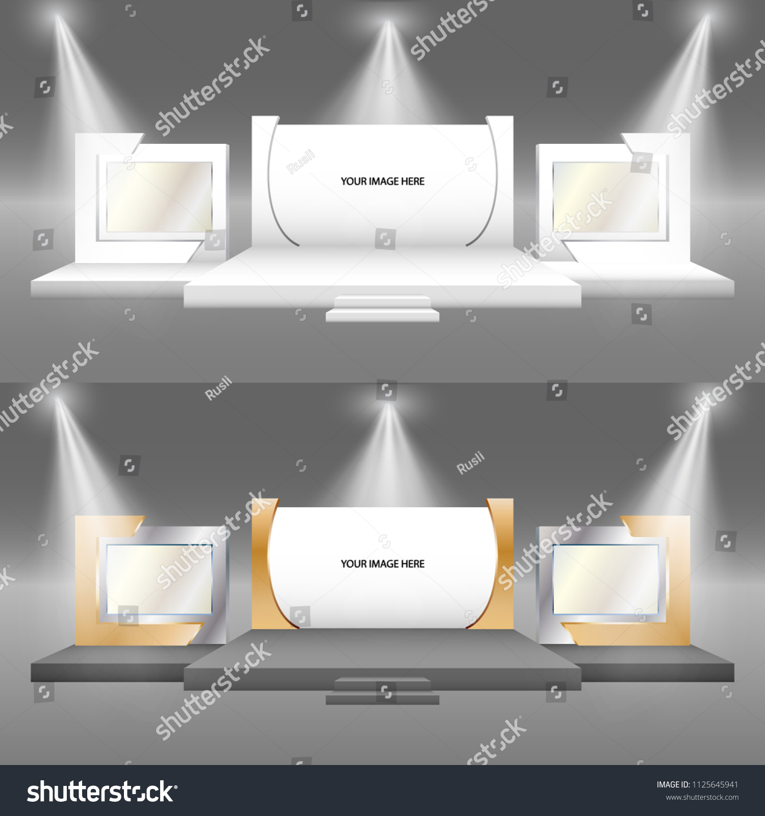 3d Stage Backdrop Led Screen Spotlight Stock Vector (Royalty Free ...