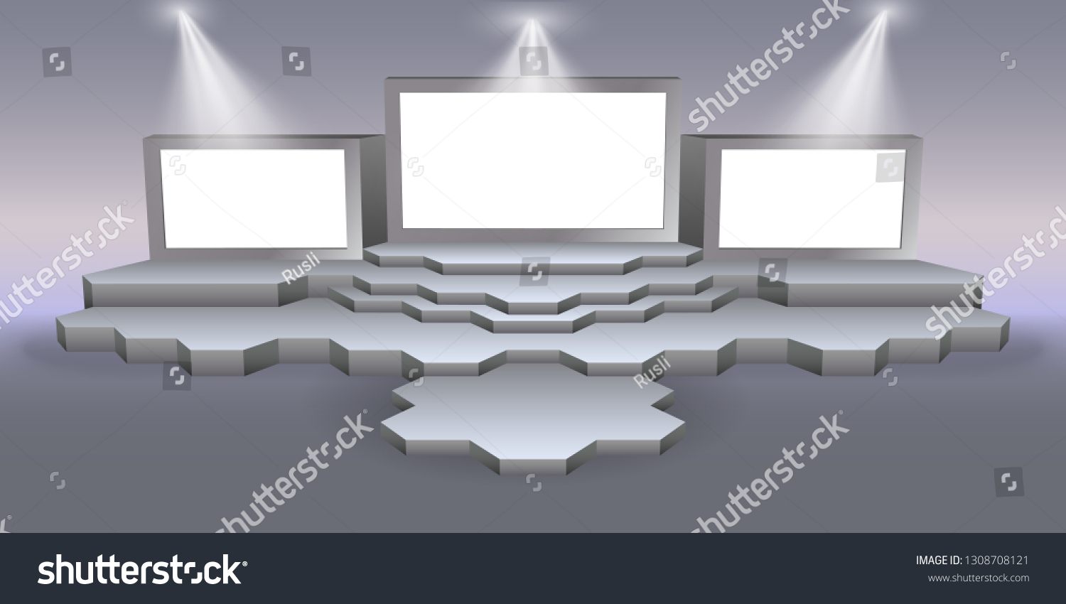 3d Stage Performance Polygon Futuristic Style Stock Vector (Royalty ...