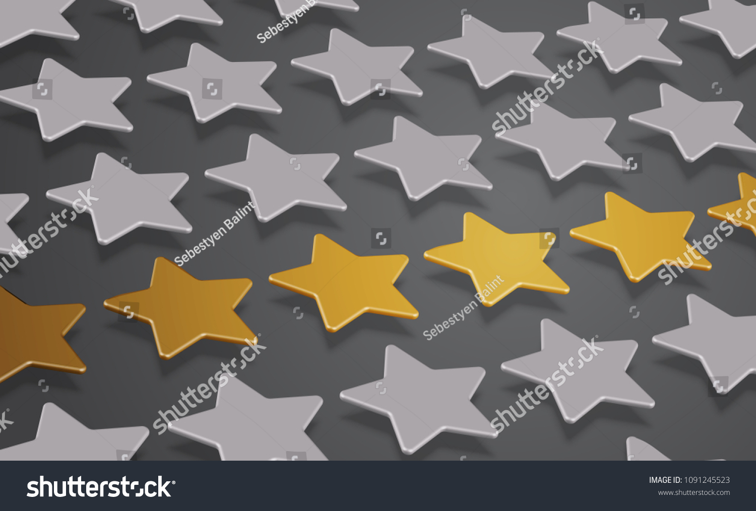 3d Star Rating Background Vector Illustartion Stock Vector (Royalty ...