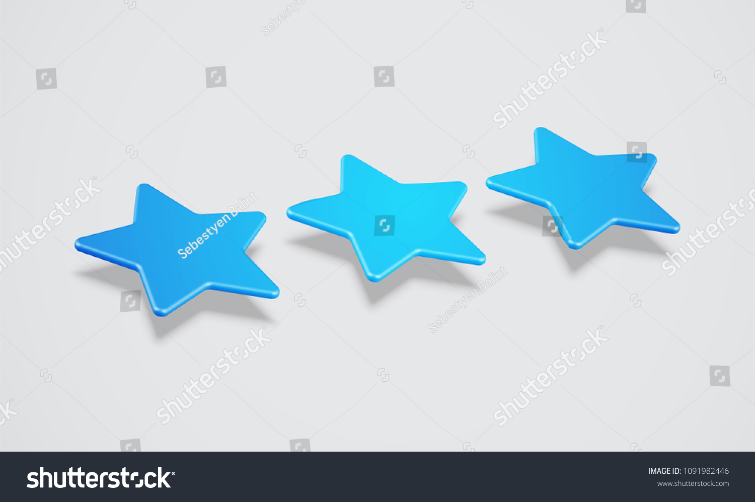 3d Star Rating Background Vector Illustartion Stock Vector (Royalty ...