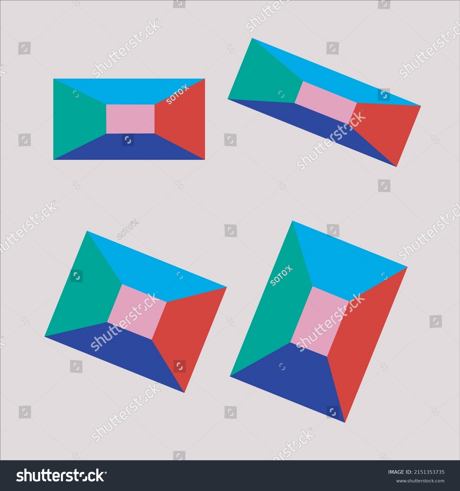 3d Style Square Logo Design Stock Vector (Royalty Free) 2151353735 ...