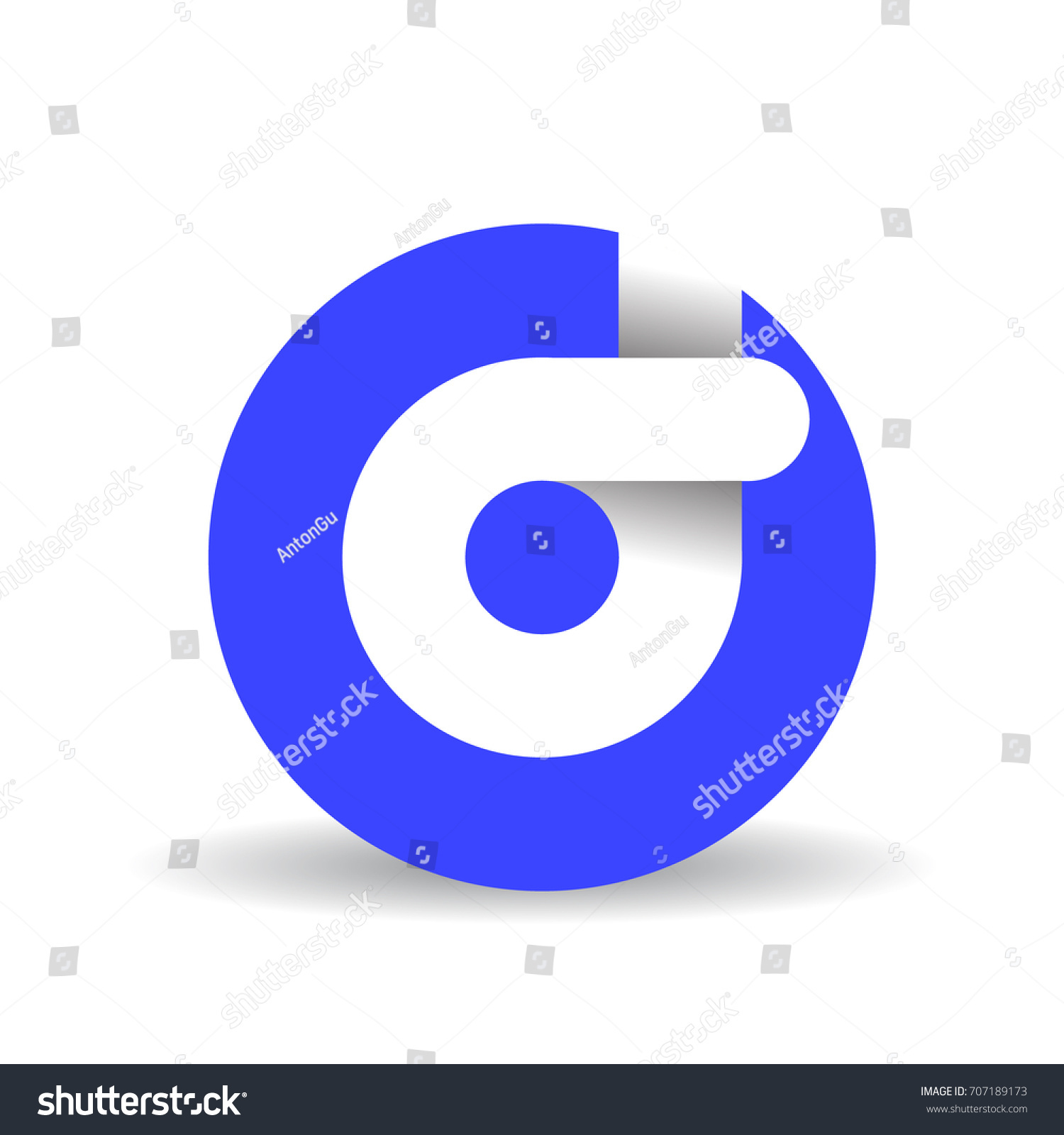 D Symbol Logo Material Style Stock Vector (Royalty Free) 707189173