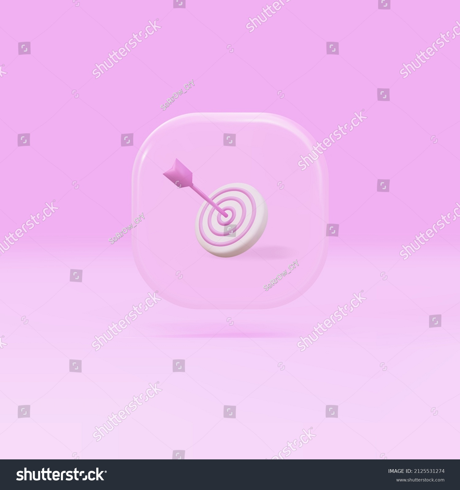 3d Target Icon Push Notification Icon Stock Vector (Royalty Free ...