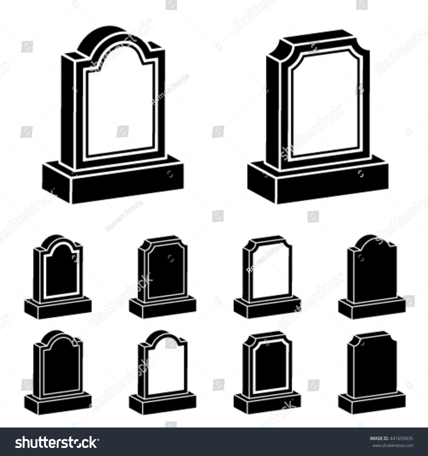 3d Tombstone Black Symbol Vector - 441659035 : Shutterstock
