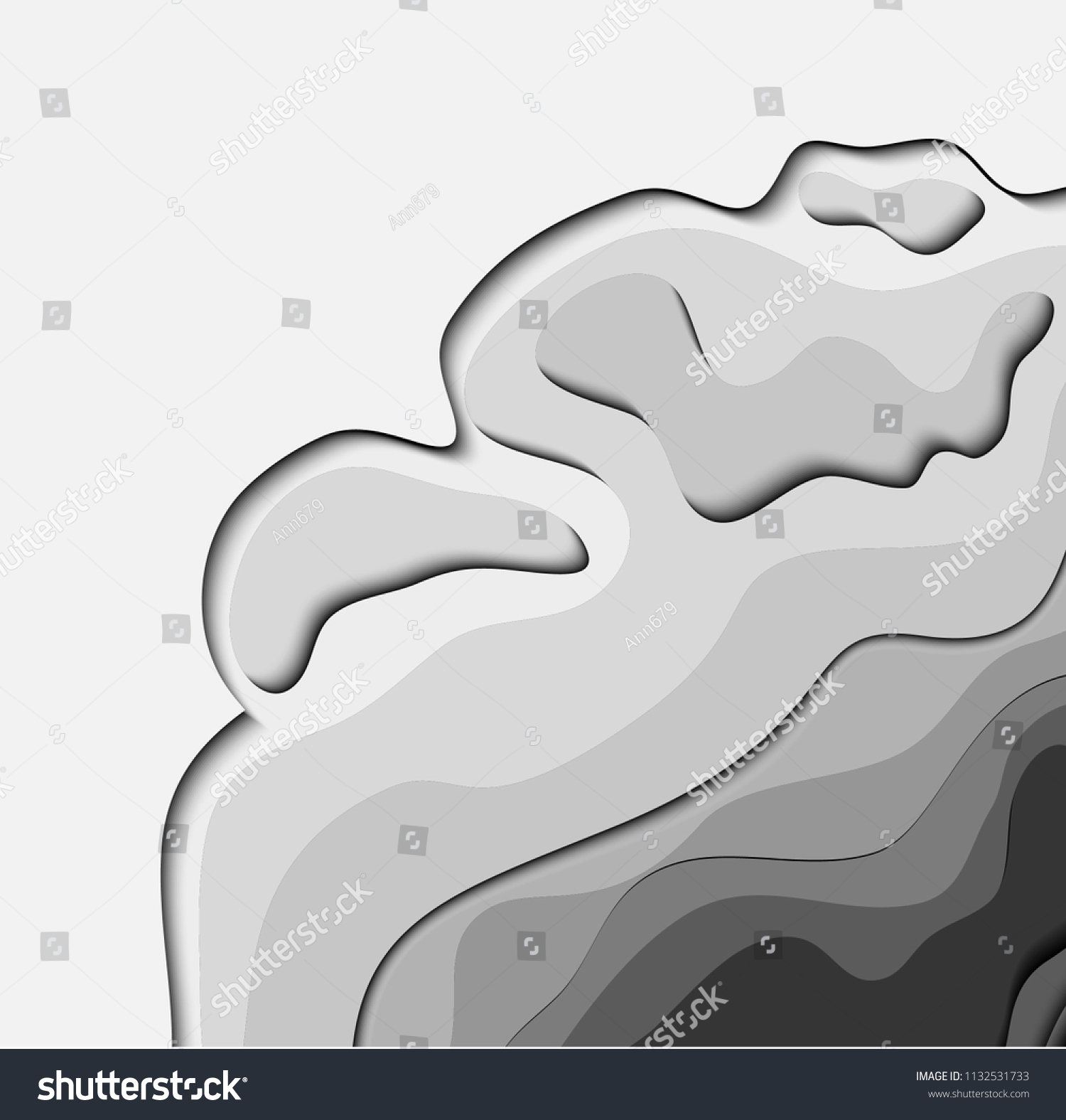 3d Topographic Map Paper Cutting Vector Stock Vector (Royalty Free ...