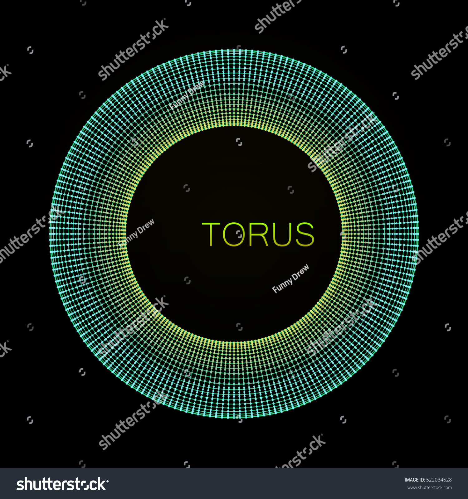 3d Torus Element Cyber Digital Science Stock Vector (Royalty Free ...