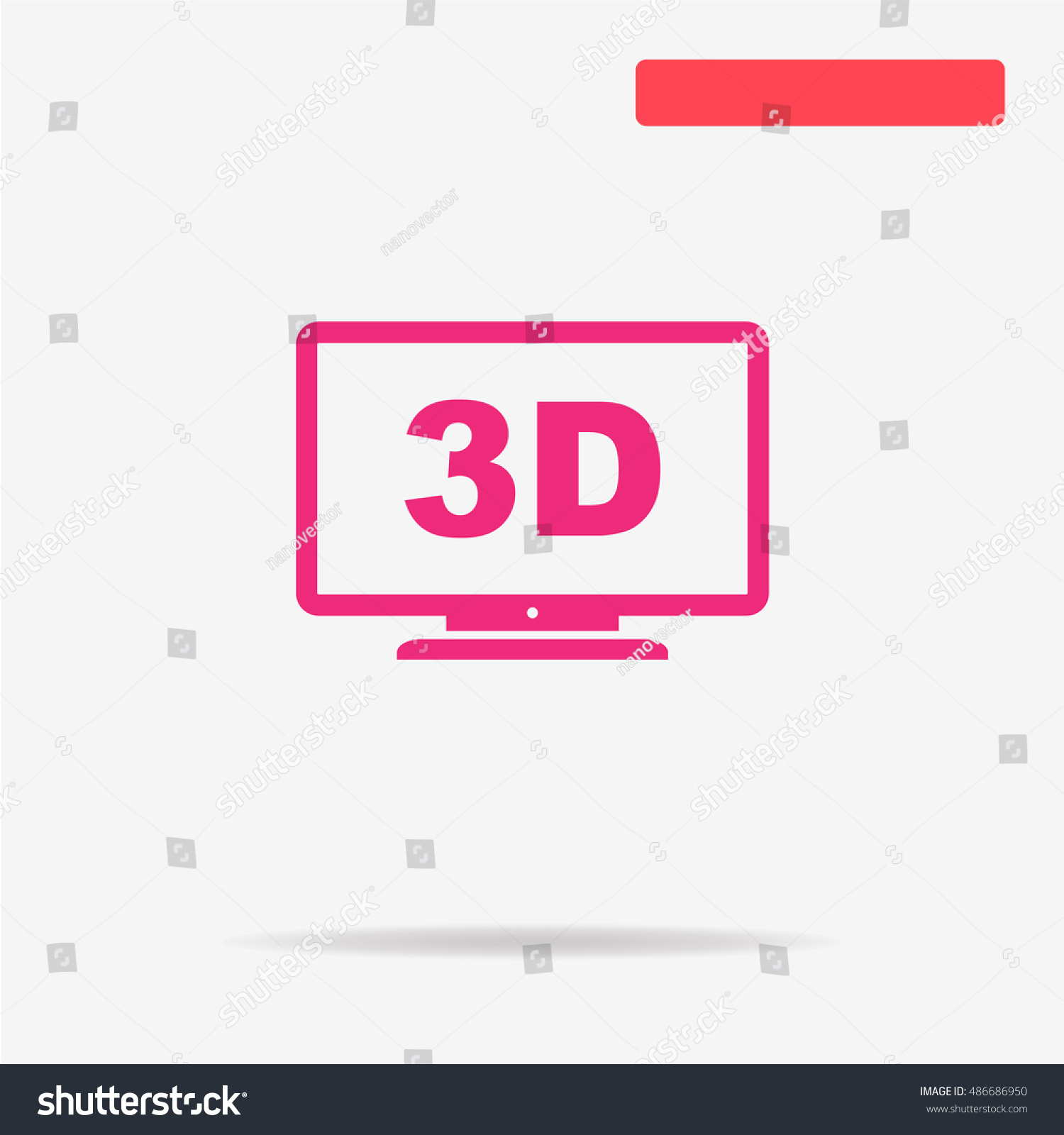 3d Tv Icon Vector Concept Illustration Stock Vector (Royalty Free ...