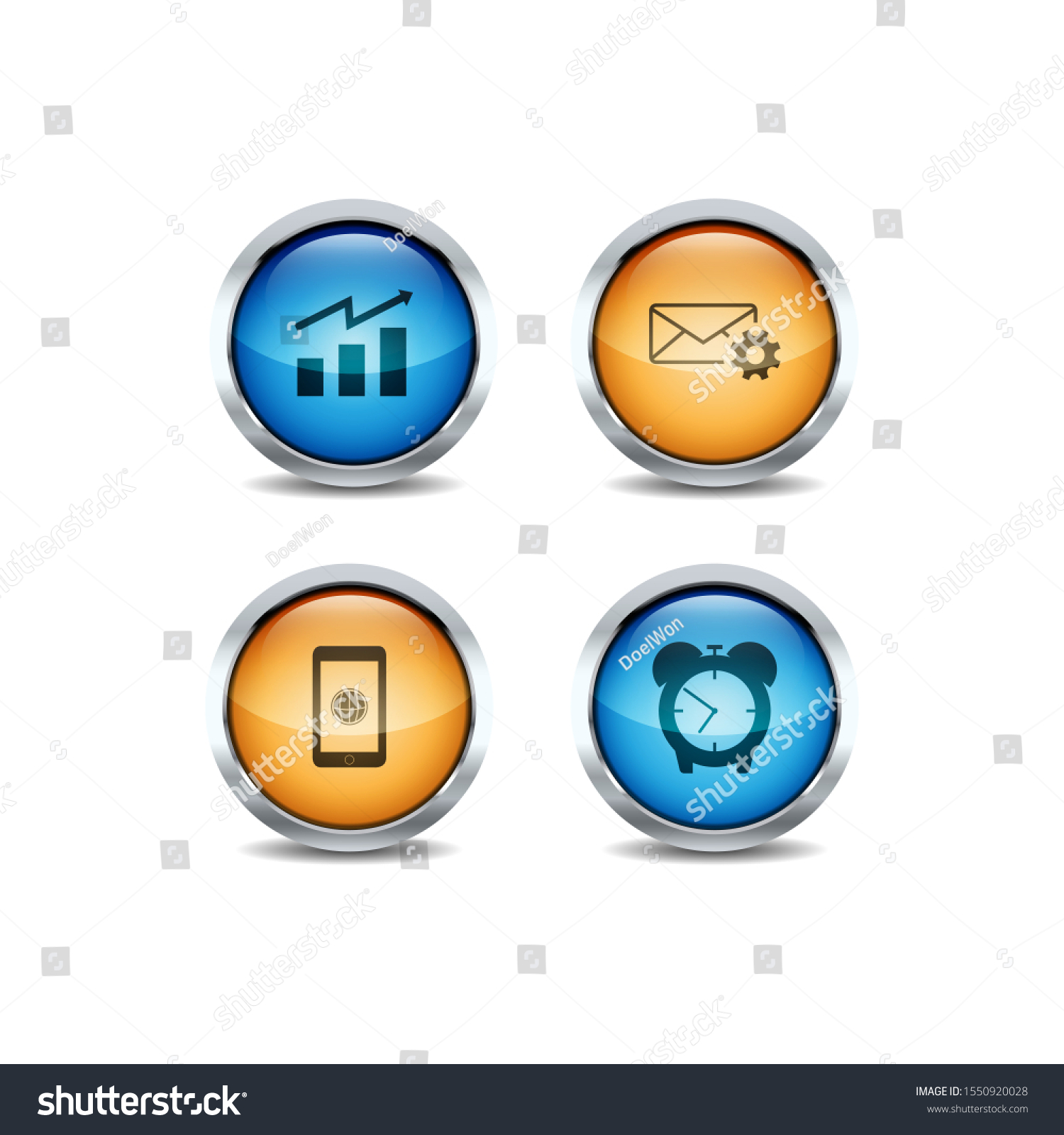 3d Ui Circle Button Icon Set Stock Vector (Royalty Free) 1550920028 ...