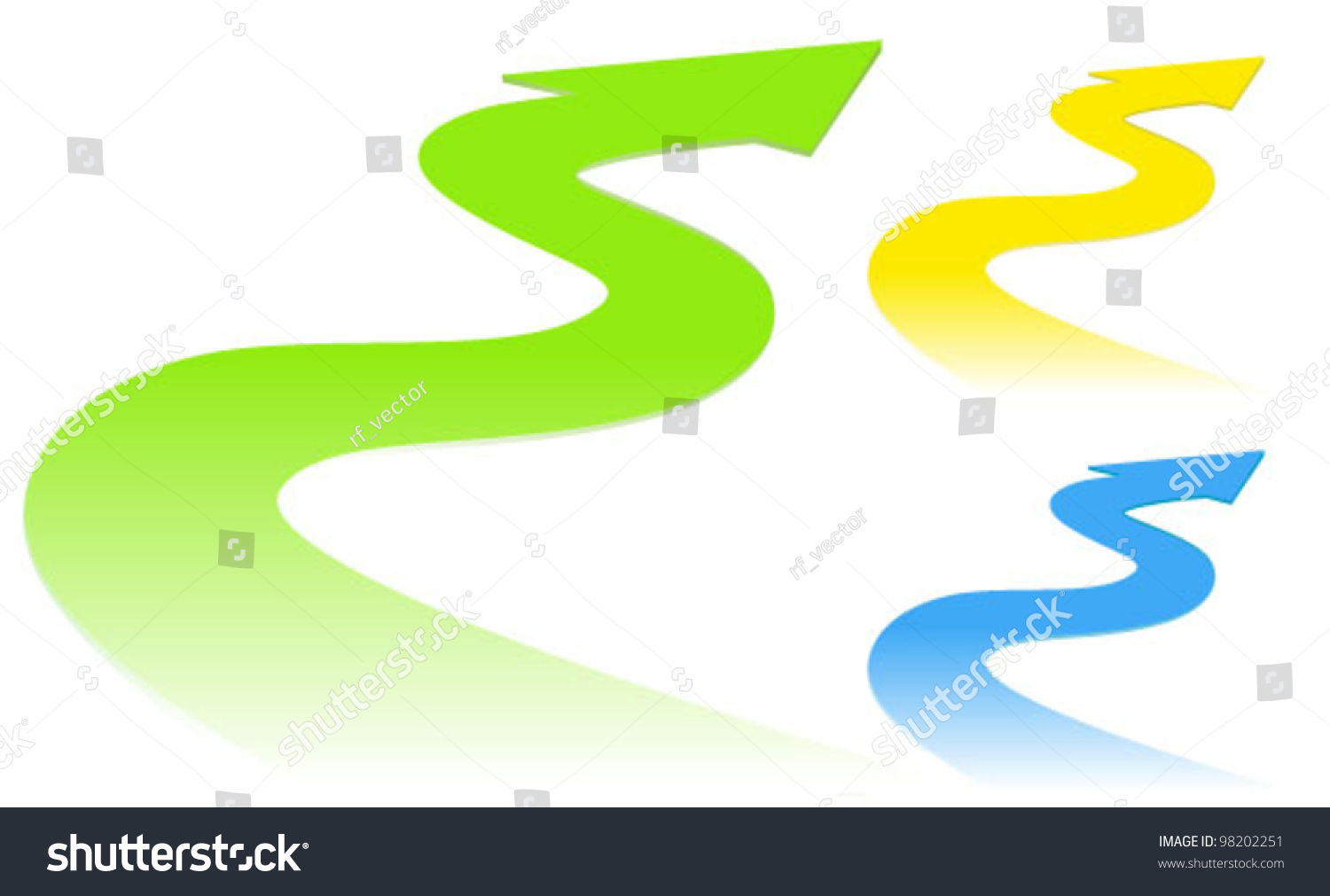 3d Vector Arrows Curvy Arrow Illustration Stock Vector (Royalty Free ...