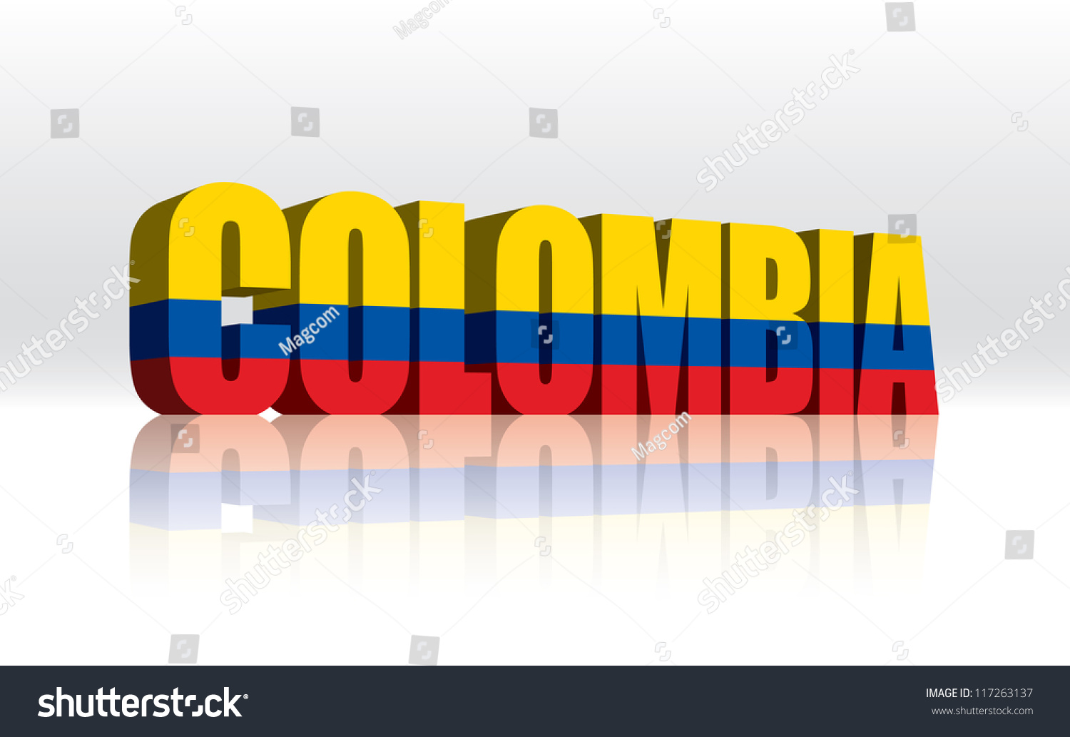 3d Vector Colombia Word Text Flag - 117263137 : Shutterstock