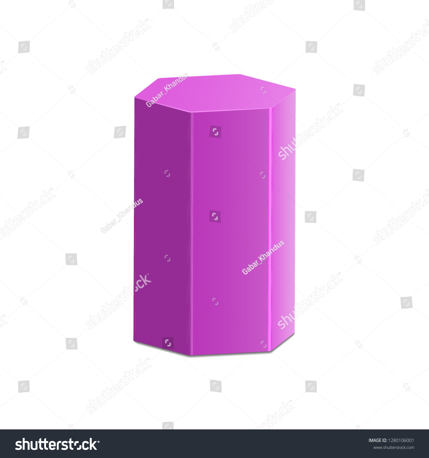 Vektor Stok 3d Vector Drawing Correct Octagonal Prism (Tanpa Royalti ...