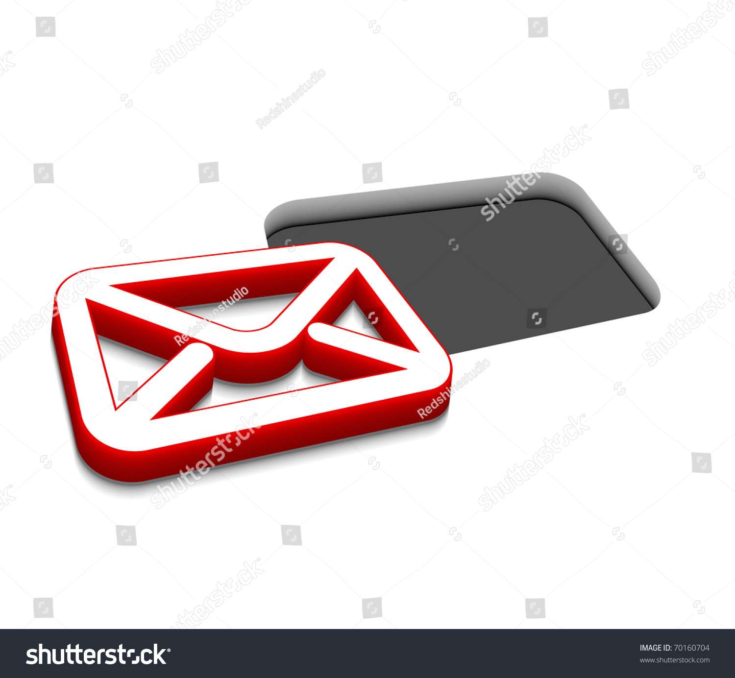 3d Vector Email Icon Design Isolated Stock Vector (Royalty Free ...