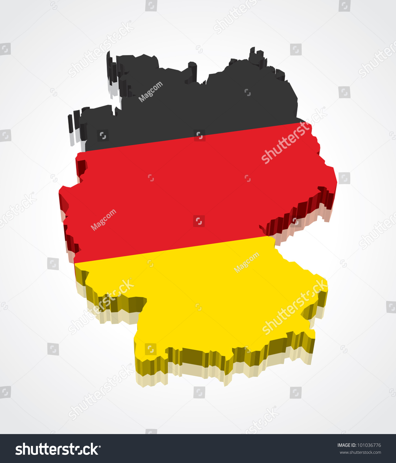 3d Vector Flag Map Germany Stock Vector (Royalty Free) 101036776 ...