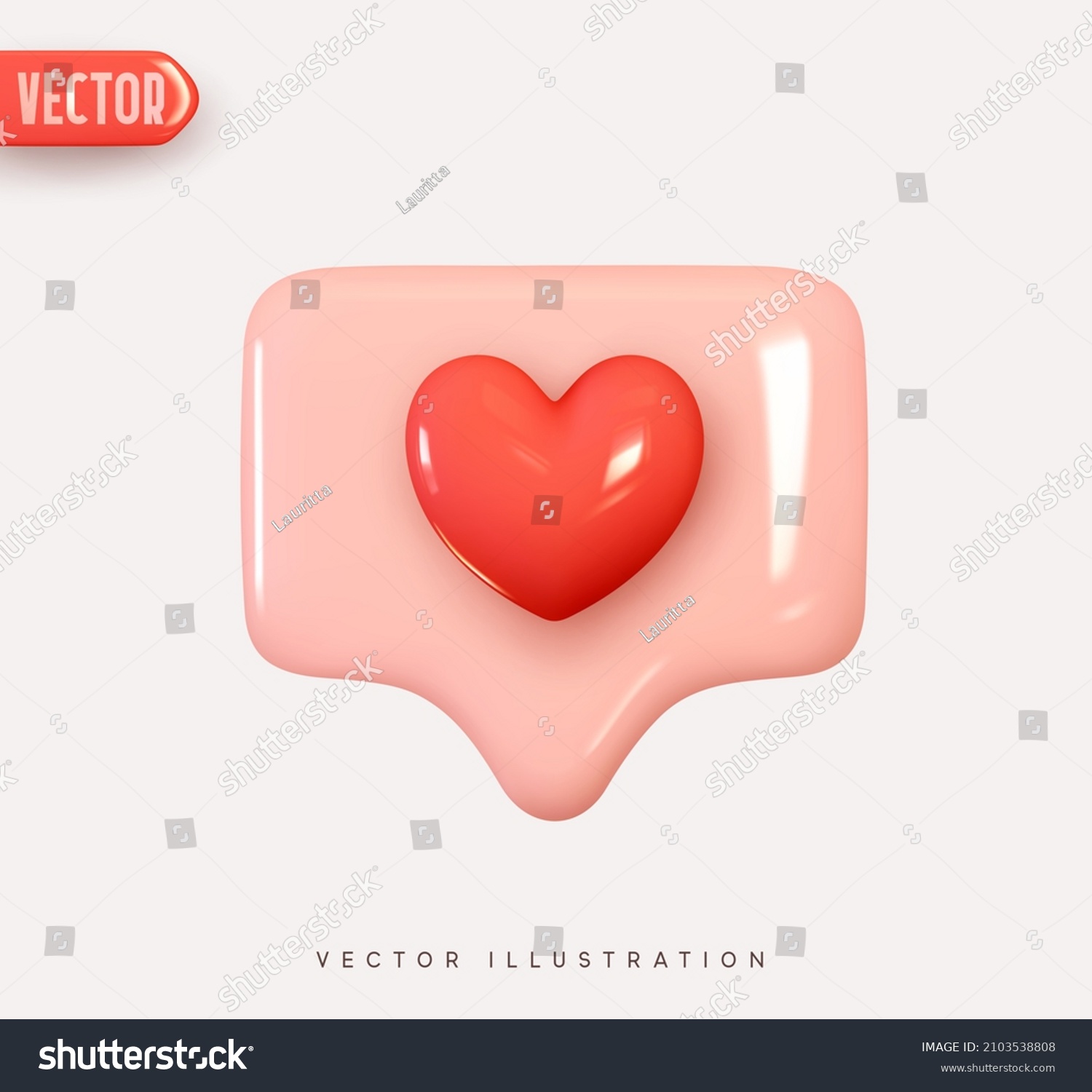 3d Vector Icon Message Dialog Button Stock Vector (Royalty Free ...