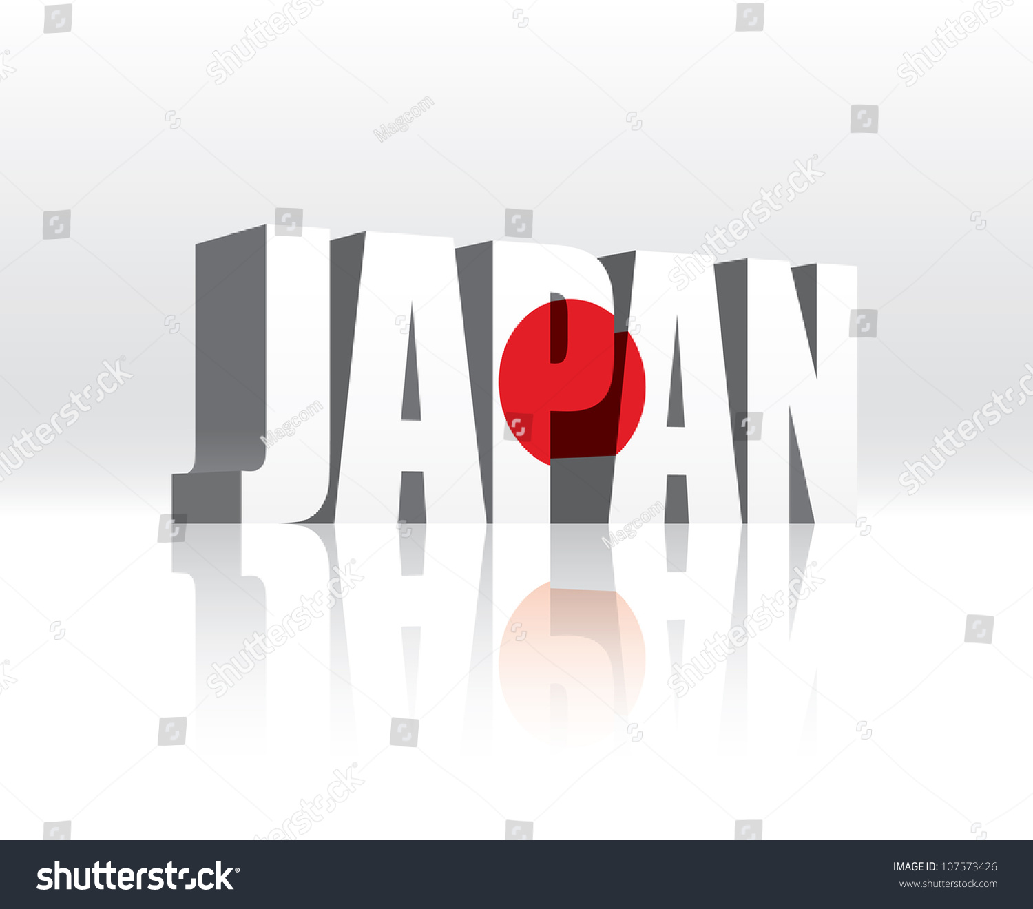 3d Vector Japan Word Text Flag Stock Vector (Royalty Free) 107573426 ...