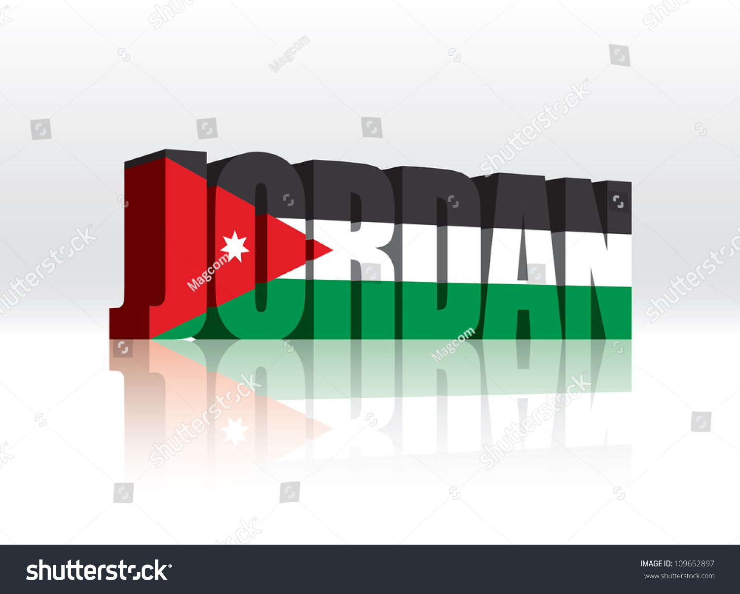 3d Vector Jordan Word Text Flag Stock Vector (Royalty Free) 109652897 ...
