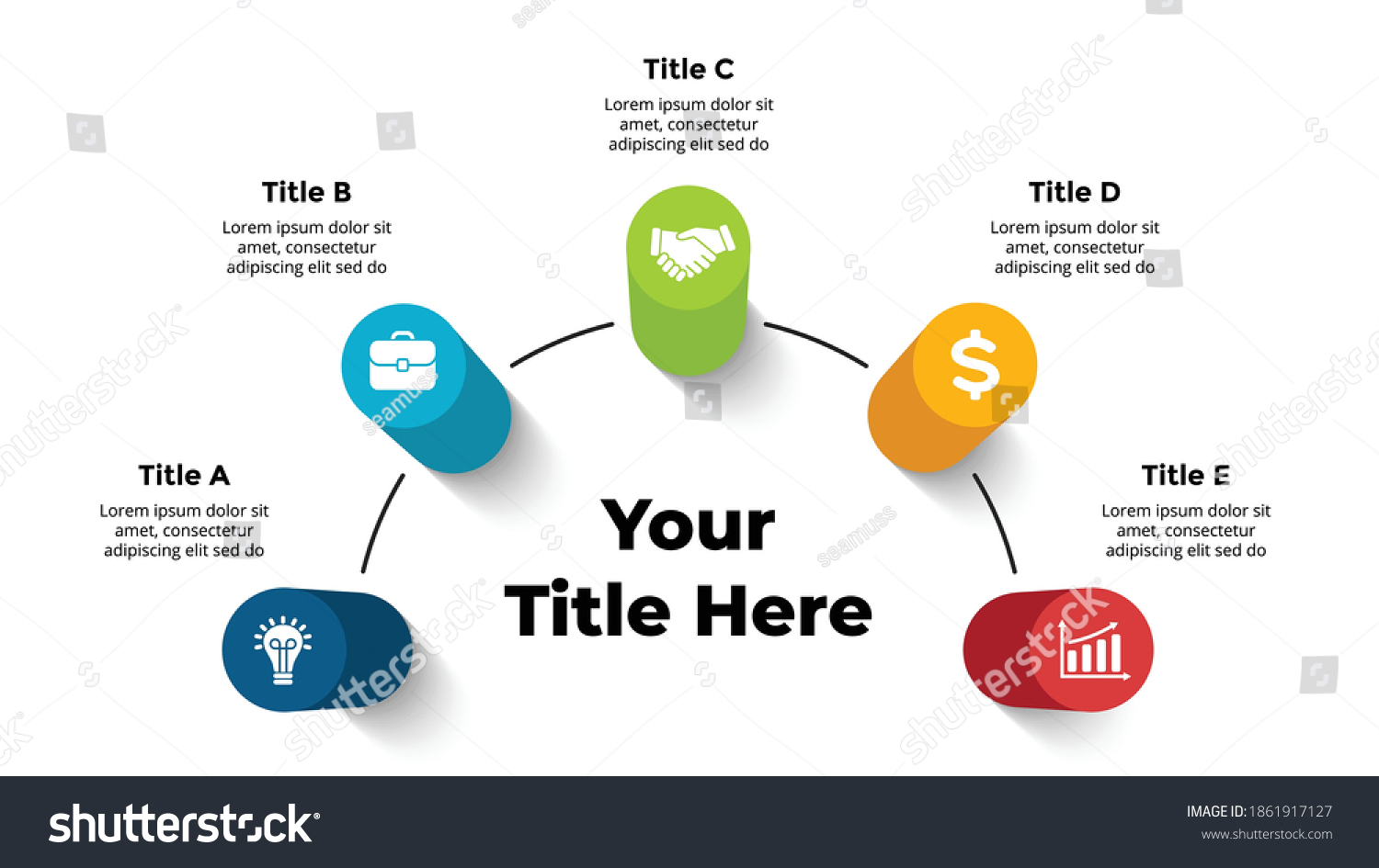 3d Vector Perspective Infographic Presentation Slide Stock Vector ...