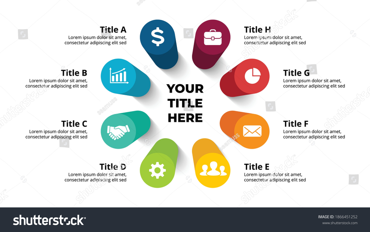3d Vector Perspective Infographic Presentation Slide Stock Vector ...