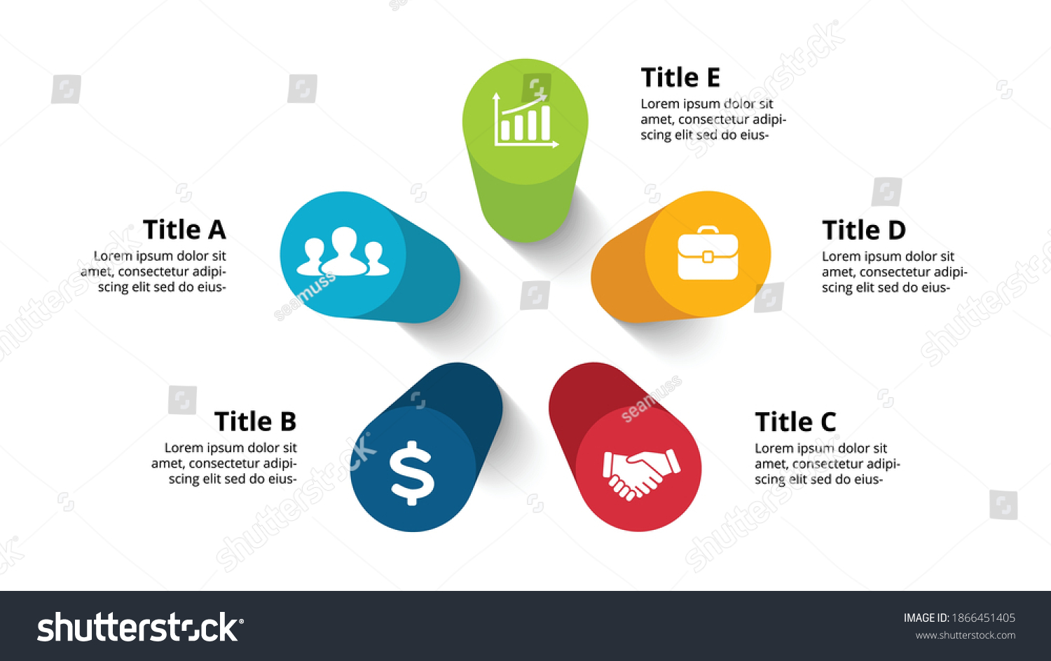 3d Vector Perspective Infographic Presentation Slide Stock Vector ...