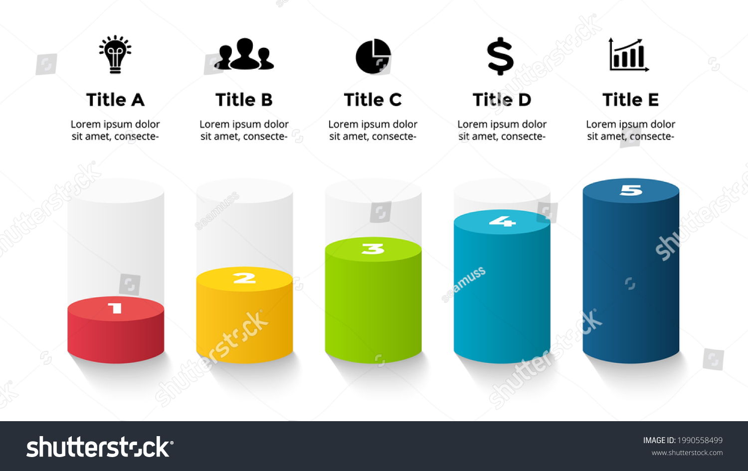 3d Vector Perspective Infographic Presentation Slide Stock Vector ...