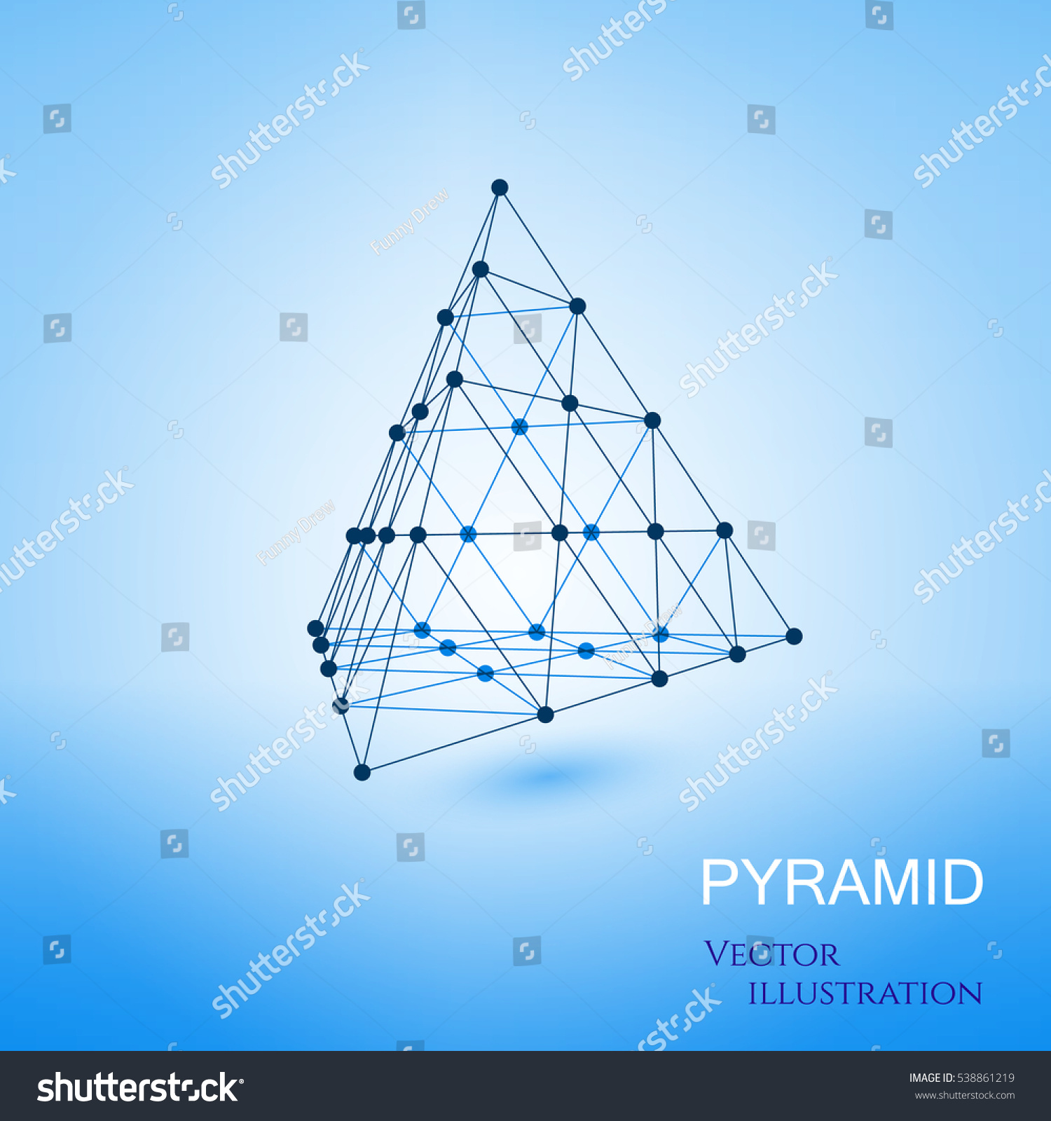3d Vector Pyramid Wireframe Architecture Technical: เวกเตอร์สต็อก (ปลอด ...