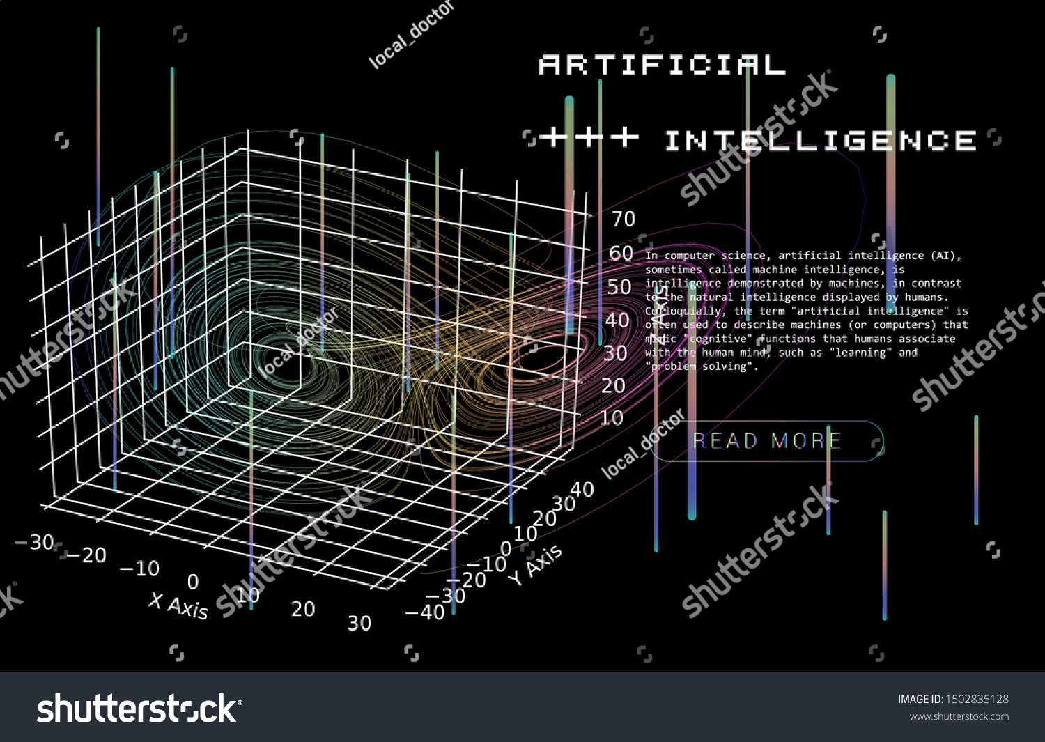 3d Vector Visualisation Lorenz Attractor System Stock Vector Royalty