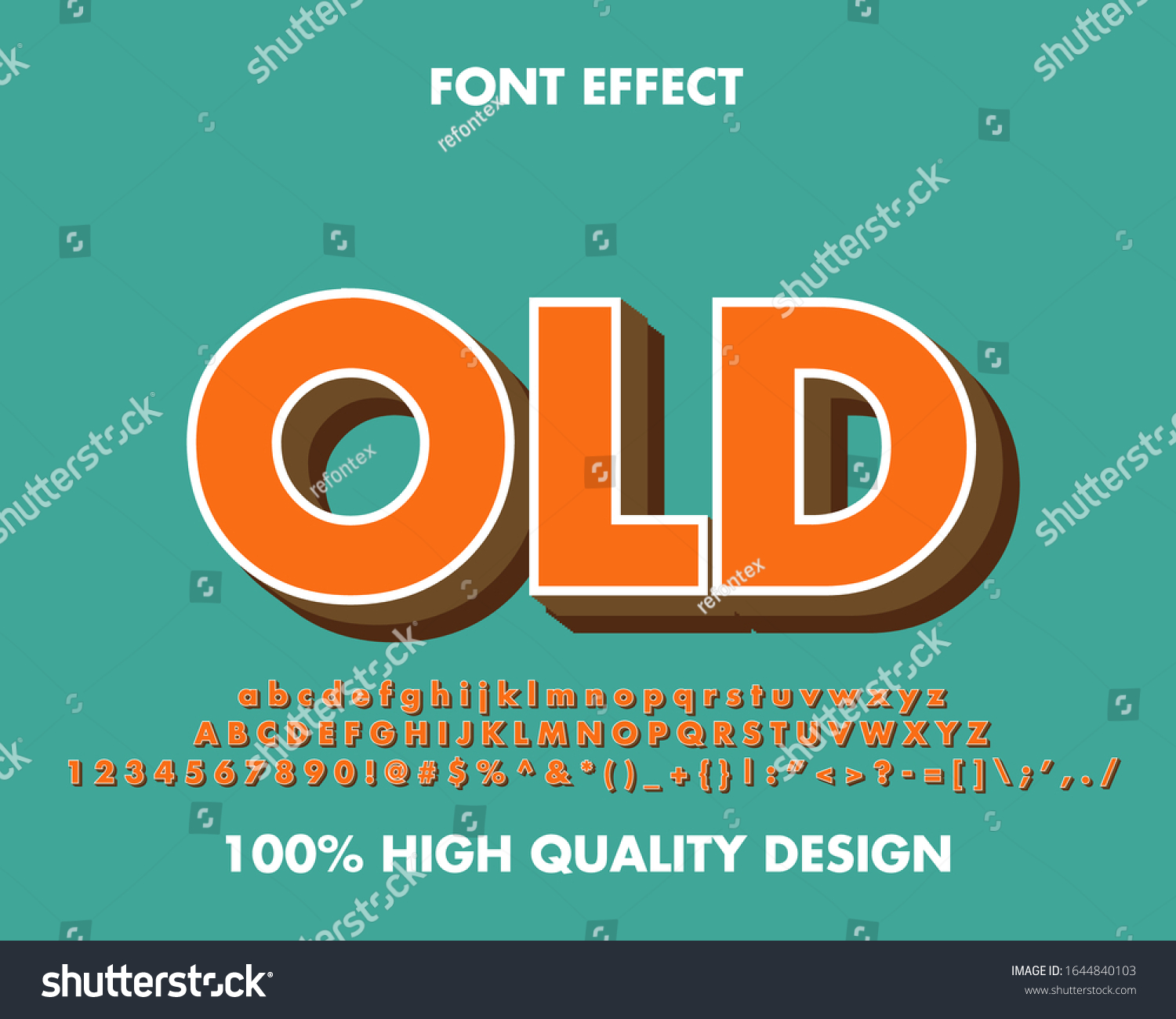 3d Vintage Text Effect Old Style Stock Vector (Royalty Free) 1644840103