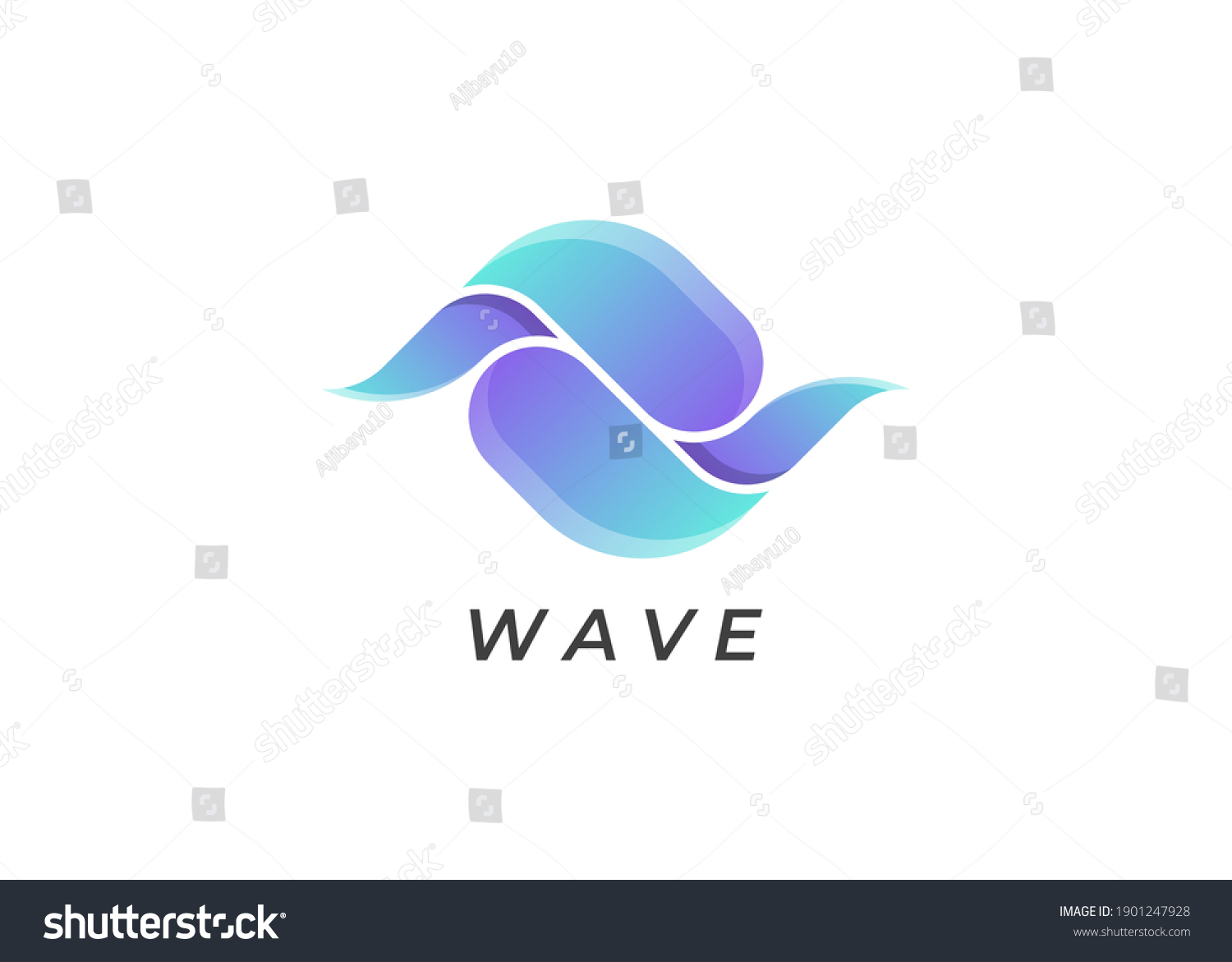 3d Wave Logo Design Template Stock Vector (Royalty Free) 1901247928 ...