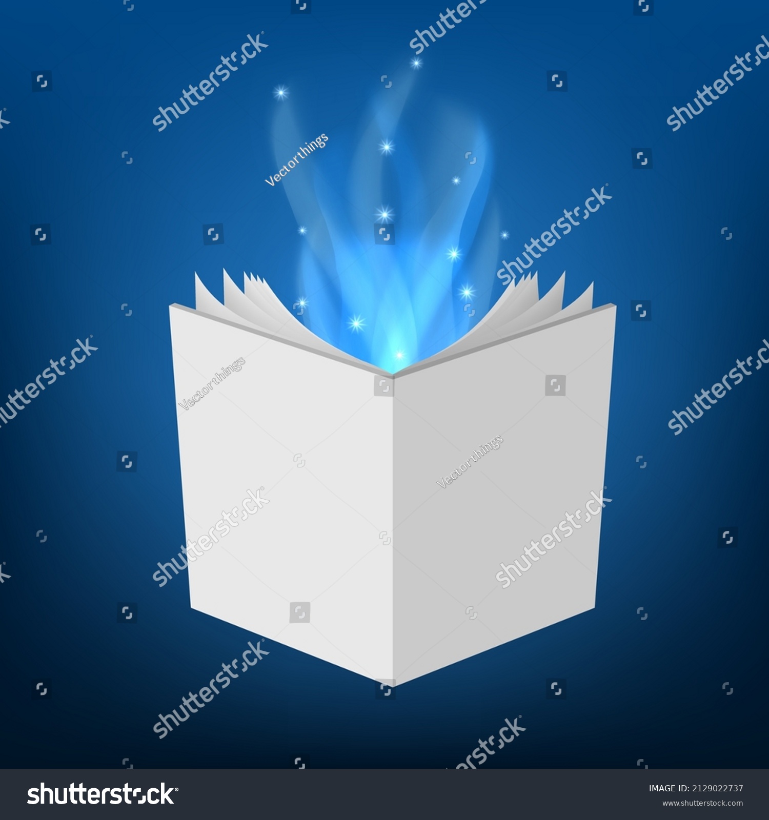 3d White Book Magic Flow Eps10 Stock Vector (Royalty Free) 2129022737 ...