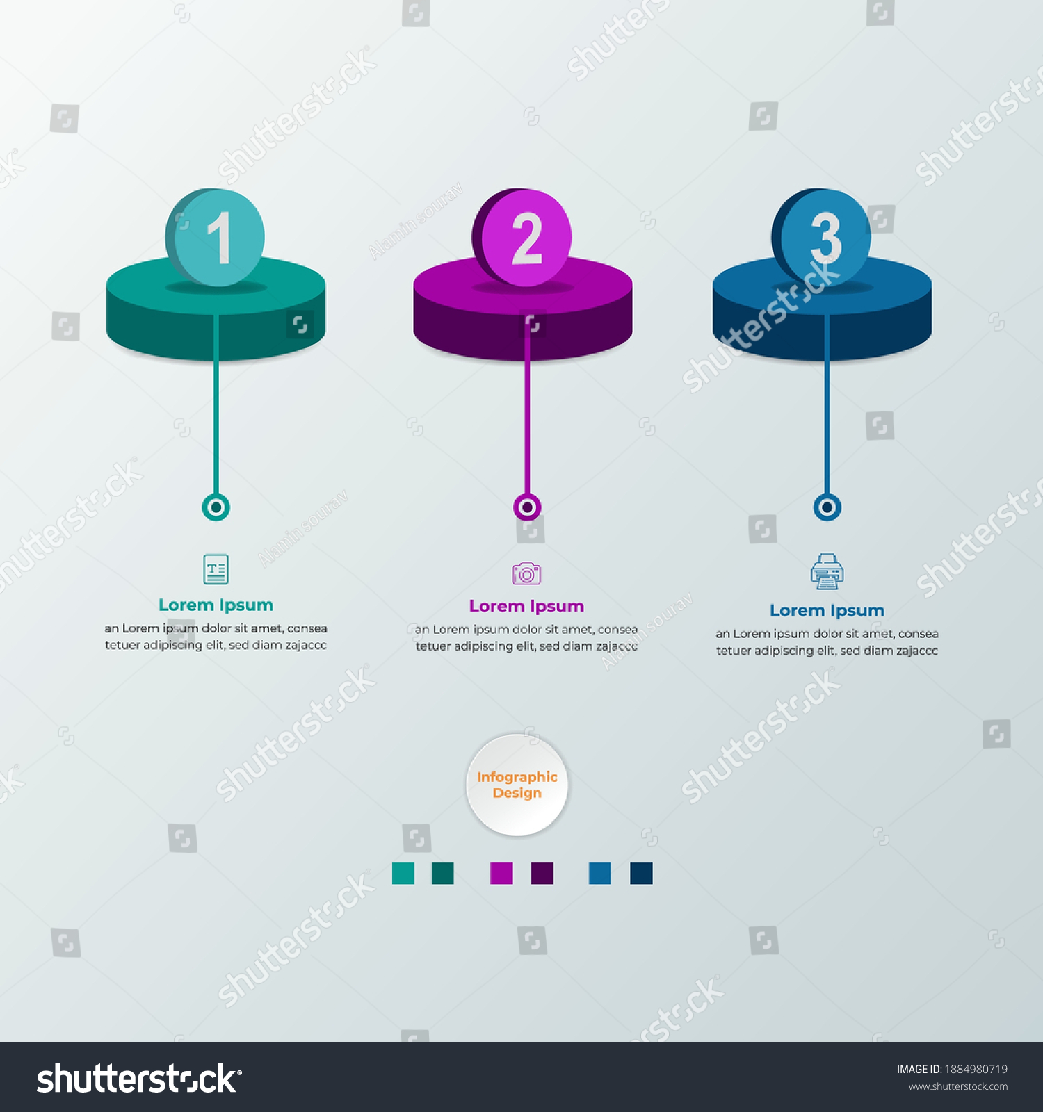 3d Wining Infographic Template Free Vector Stock Vector (Royalty Free ...