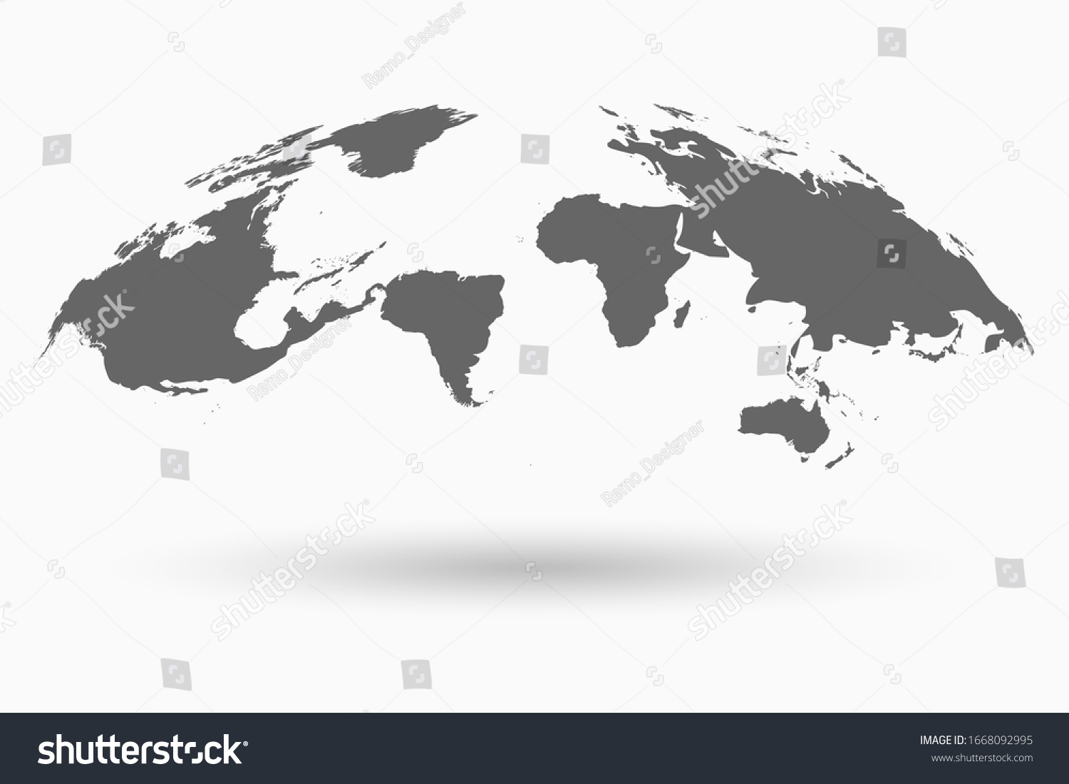 3d World Map Shadow Globe Form: เวกเตอร์สต็อก (ปลอดค่าลิขสิทธิ์ ...