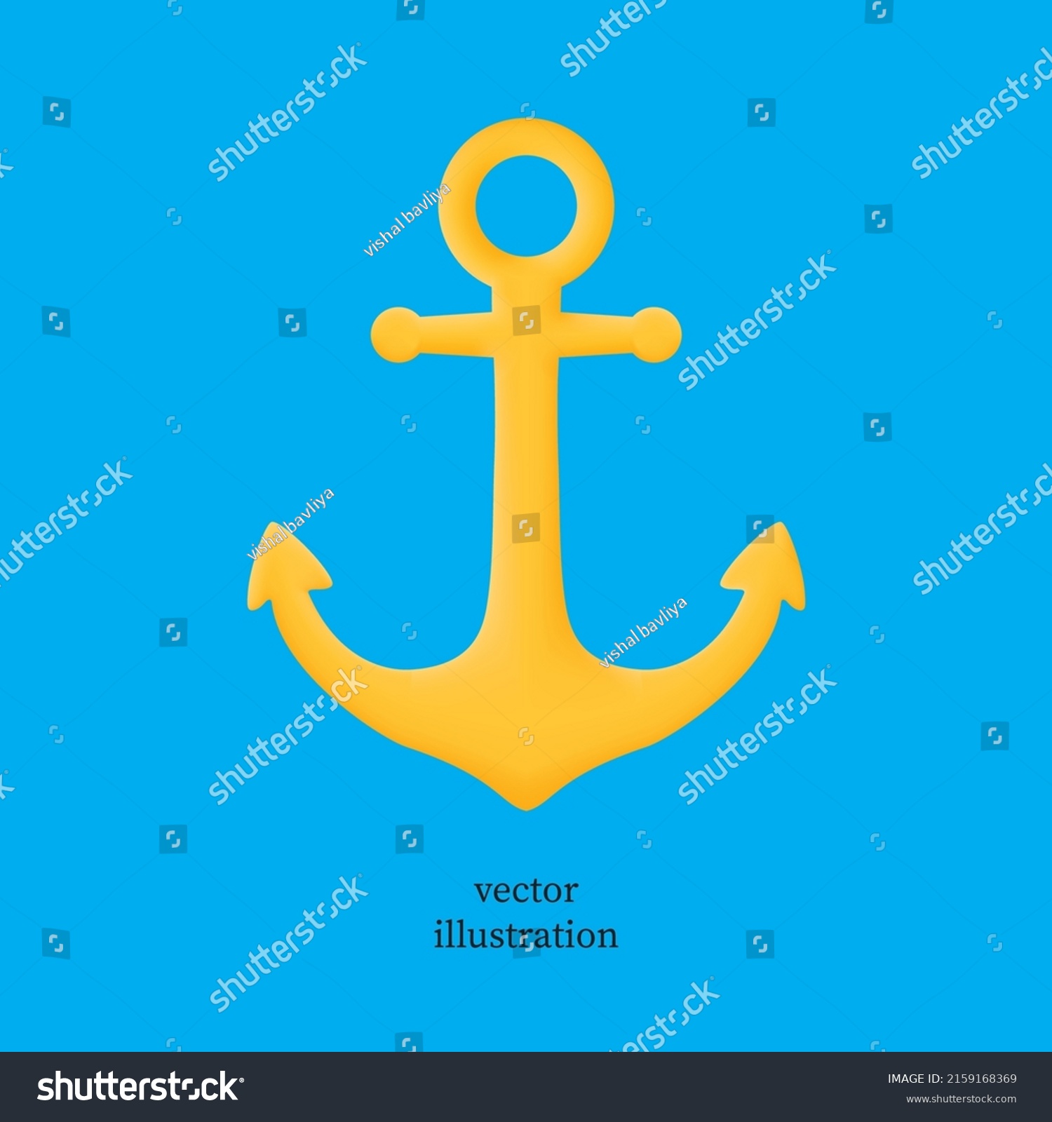 3d Yellow Anchor Vector Illustration Ship Stock Vector (Royalty Free ...