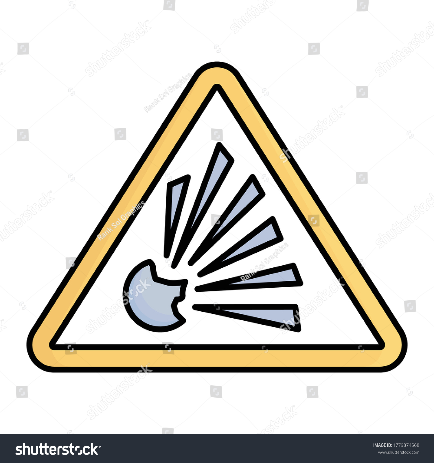 Danger Sign Fill Inside Vector Icon Stock Vector (Royalty Free ...