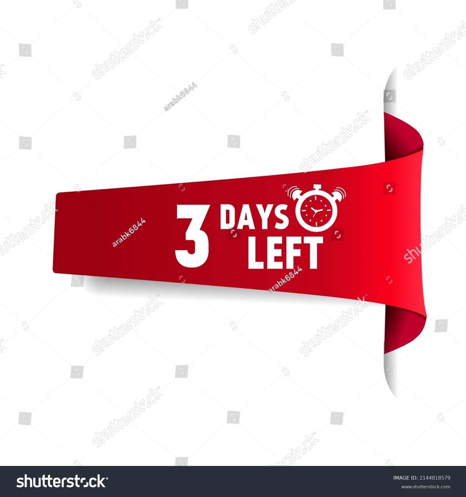 3 Days Left Banner Count Timer Stock Vector (Royalty Free) 2144818579 ...