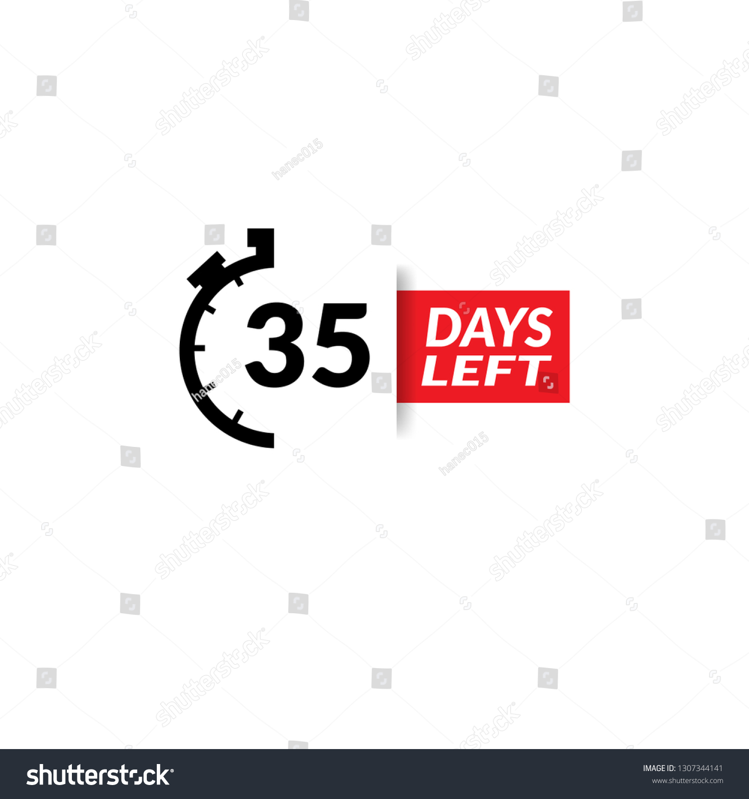 35 Days Left Sign Stock Vector (Royalty Free) 1307344141 | Shutterstock