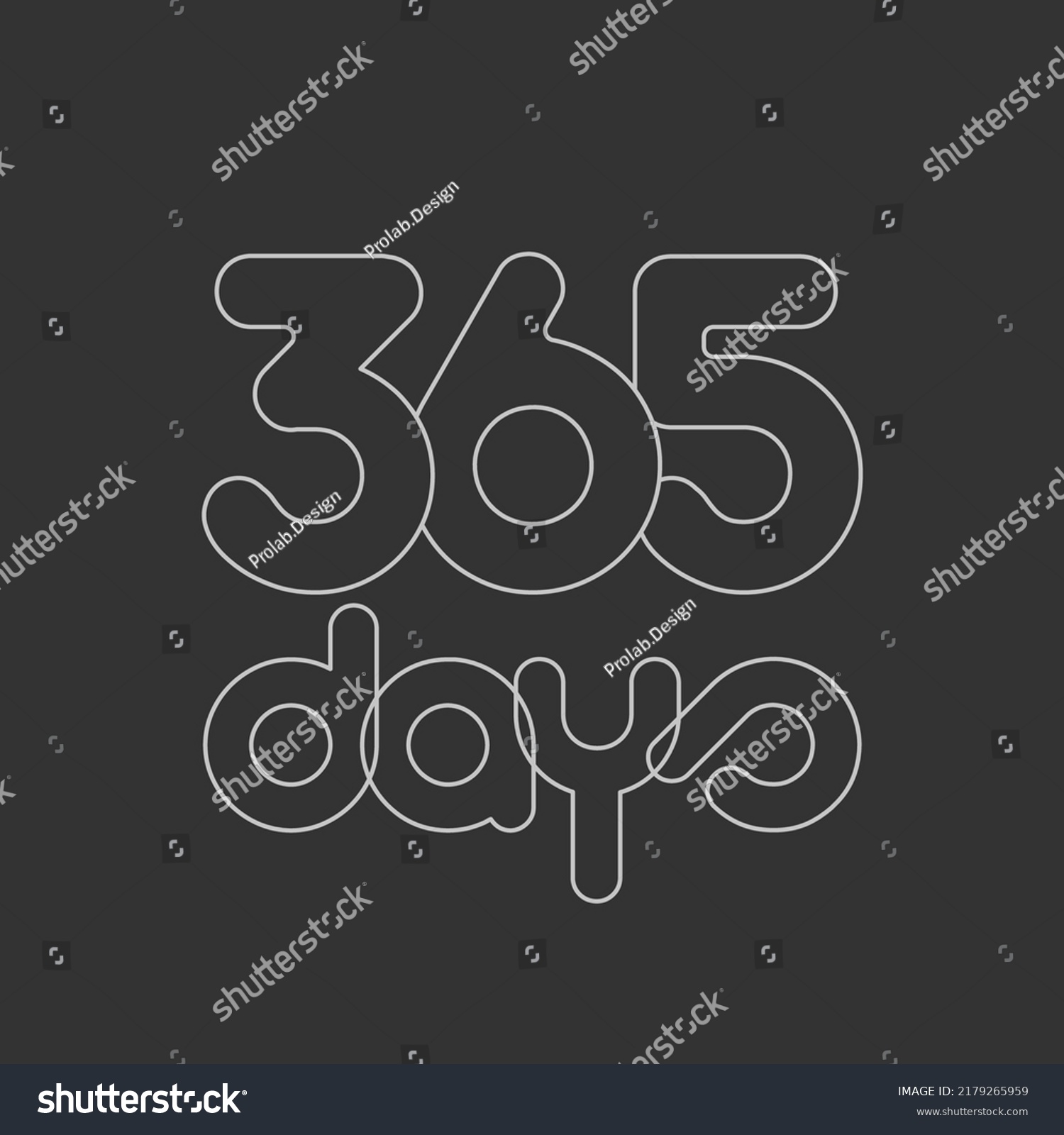 365 Days Line Art Vector Text Stock Vector (Royalty Free) 2179265959 ...