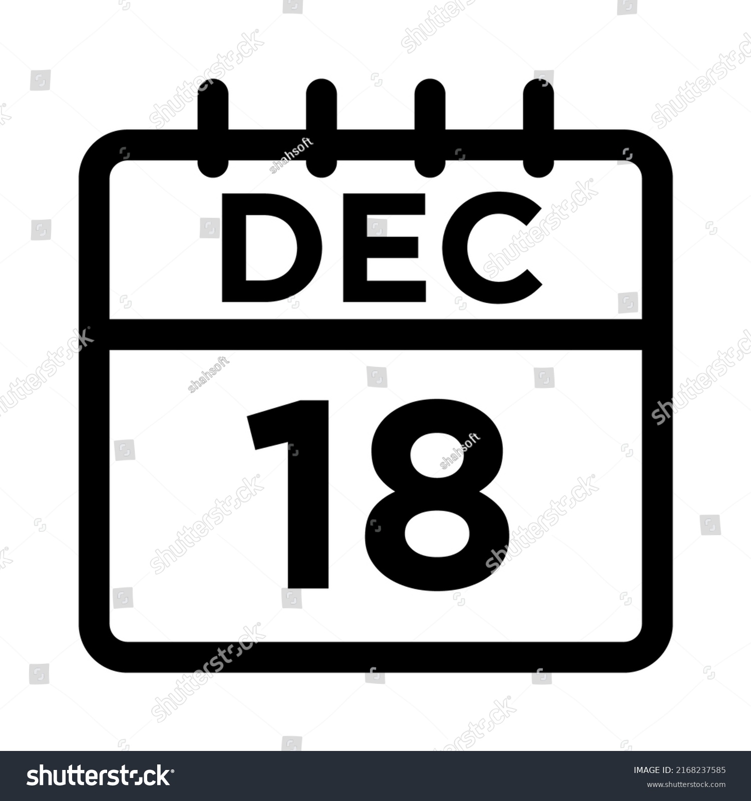 12 Dec 18 Line Black Icon Stock Vector (Royalty Free) 2168237585 ...