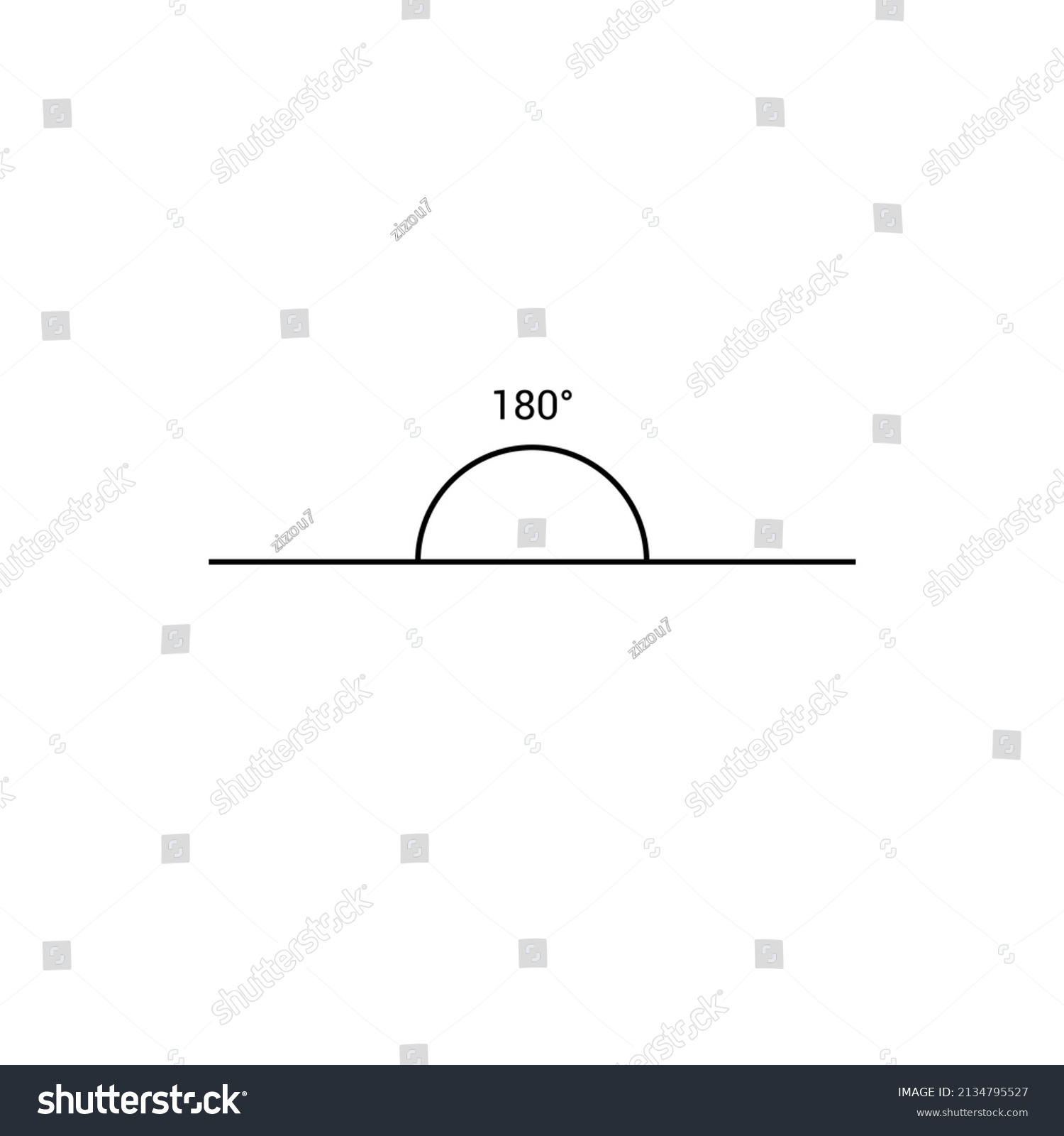 180 Degree Angle Icon Mathematics Stock Vector (Royalty Free ...